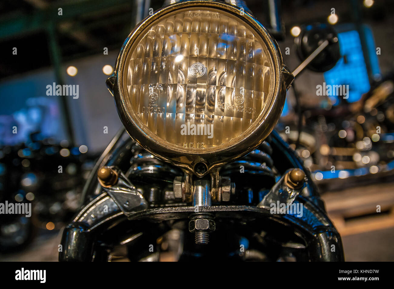 detailed shots of parts and components of an old retro motorcycle ...