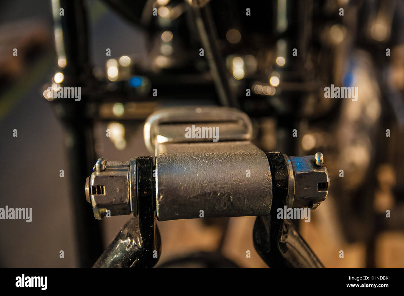 detailed shots of parts and components of an old retro motorcycle ...