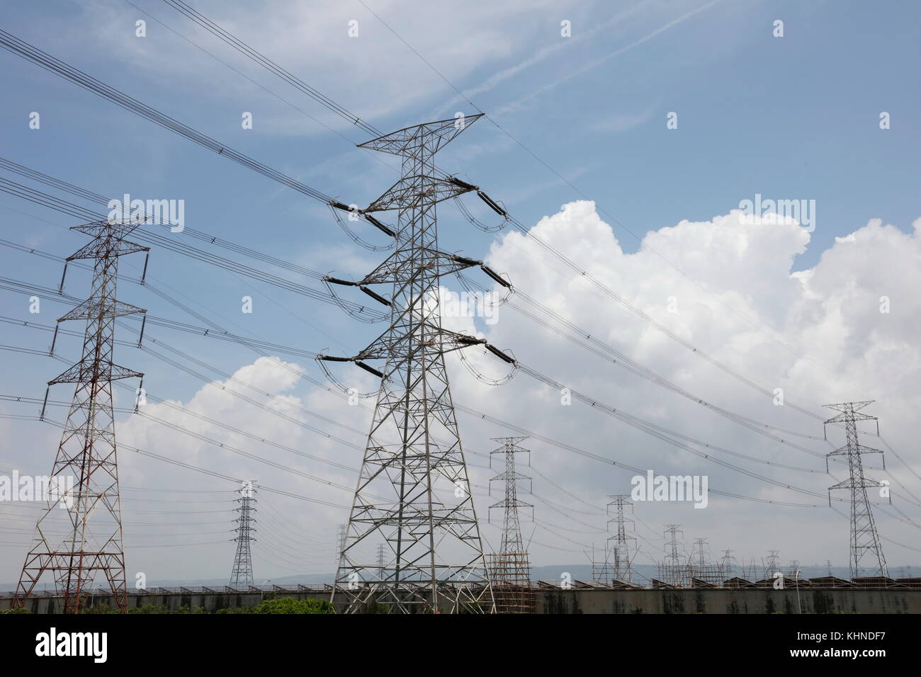 High voltage wire and tower Stock Photo - Alamy
