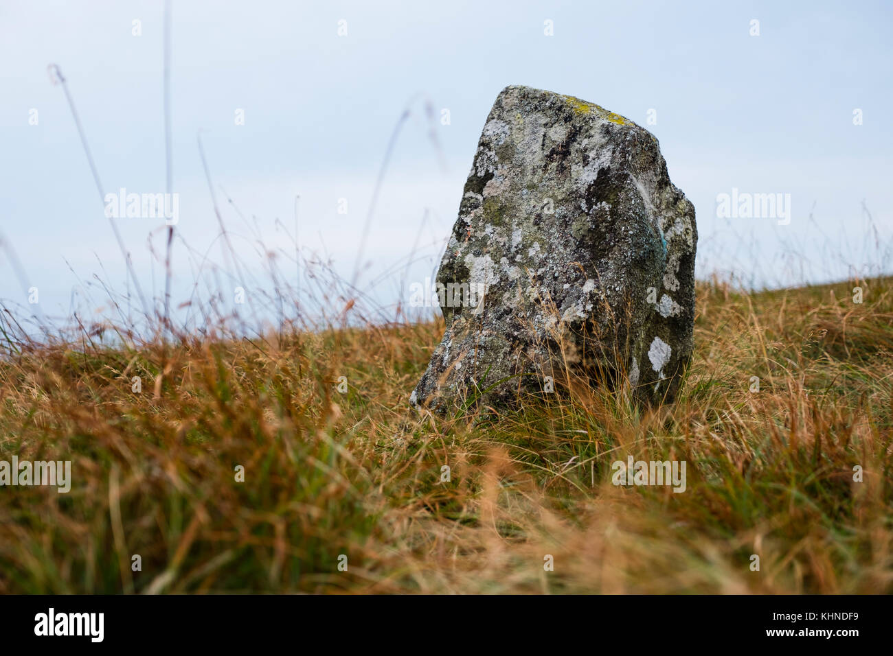 Megalithic landscapes in the UK: Bedd Arthur standing stone- Preseli ...