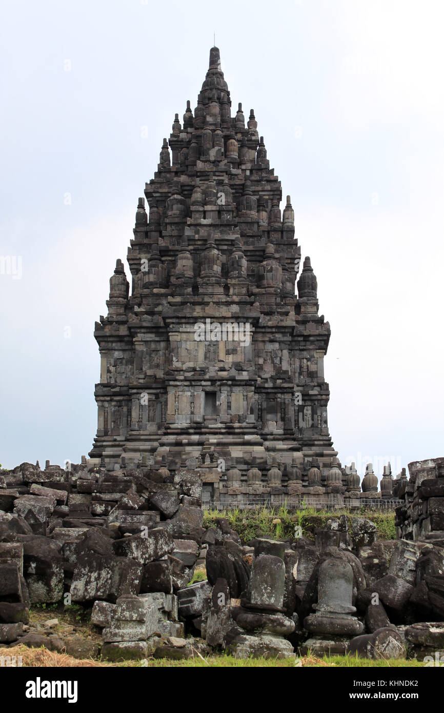 Tower of hindu temple in Prambanan, Indonesia Stock Photo - Alamy