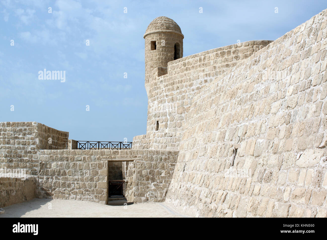 Door, wall and tower of fort Bahrein near Manama Stock Photo - Alamy