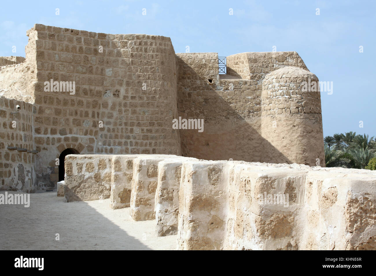 Stone walls of fort Bahrein near Manama city Stock Photo - Alamy