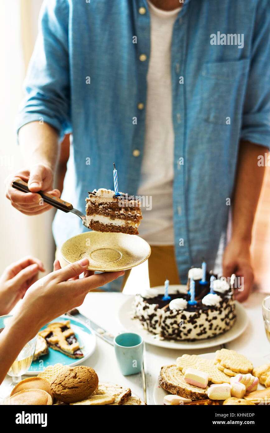 Putting piece cake on plate hi-res stock photography and images - Alamy