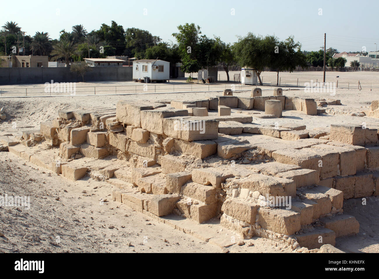 Stones and ruins of Barbar temple near Manama city, Bahrein Stock Photo ...