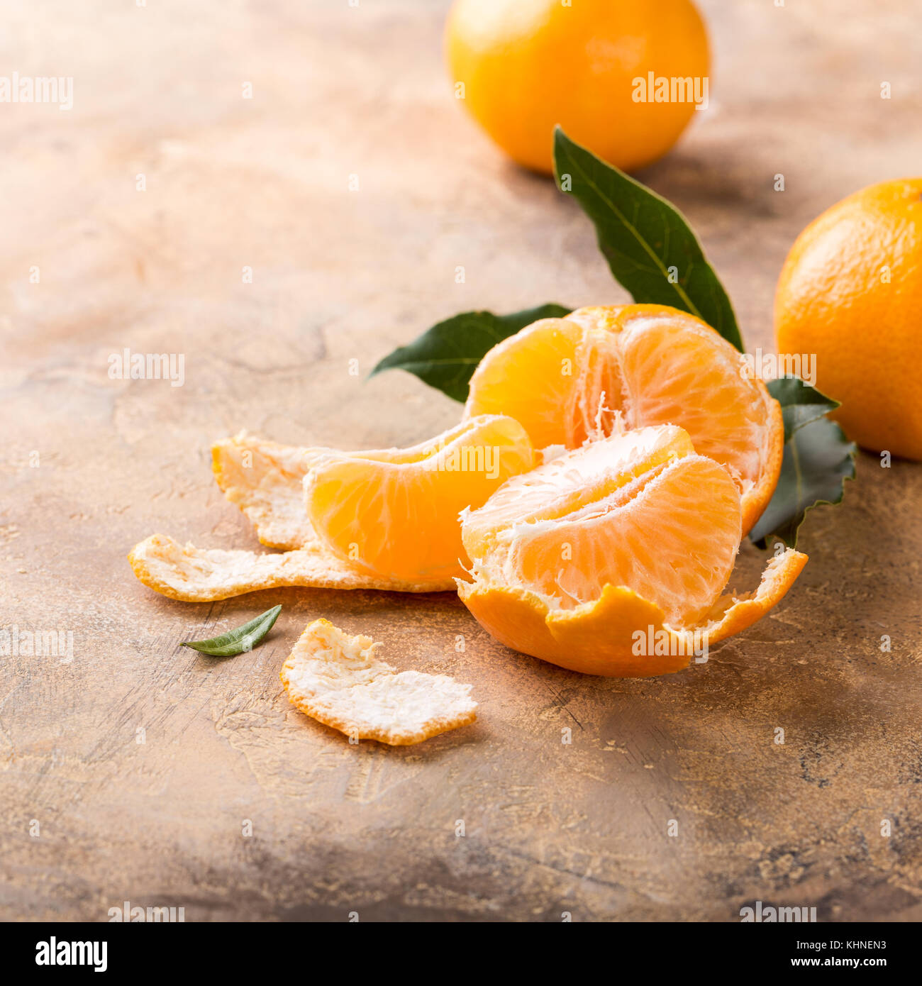 Fresh peeled mandarin tangerine Stock Photo - Alamy