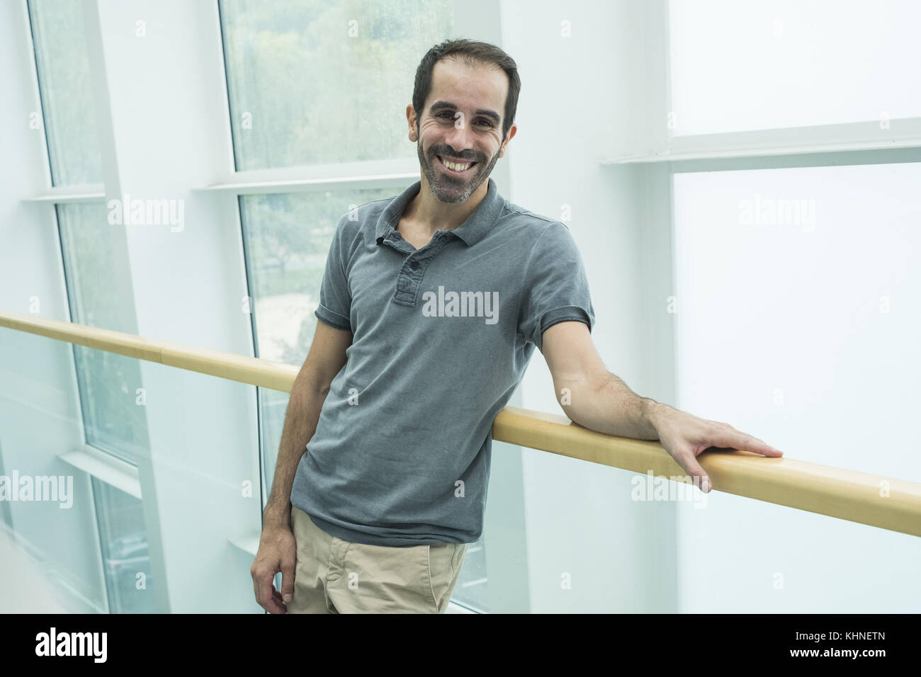 Daniel Abreu poses during a presentation of 'La Desnudez' in Madrid ...