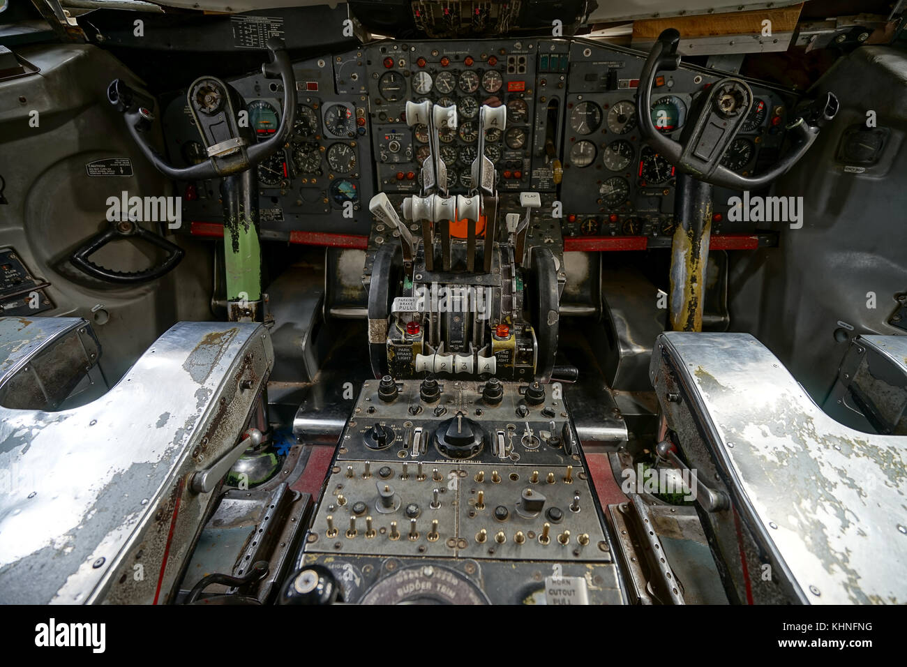 airplane cockpit interior Stock Photo - Alamy