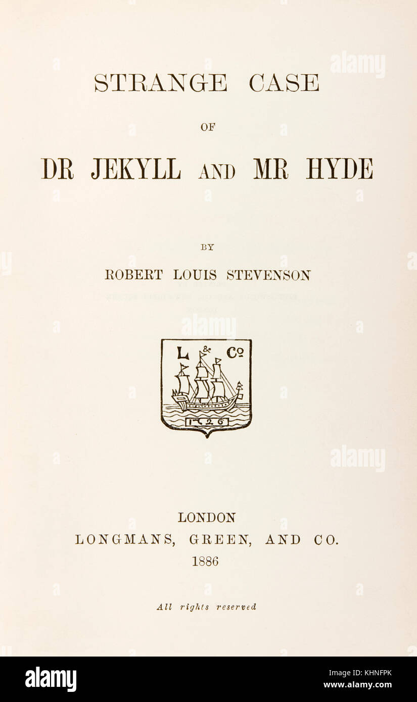 Title page from first edition of ‘Strange Case of Dr Jekyll and Mr Hyde ...