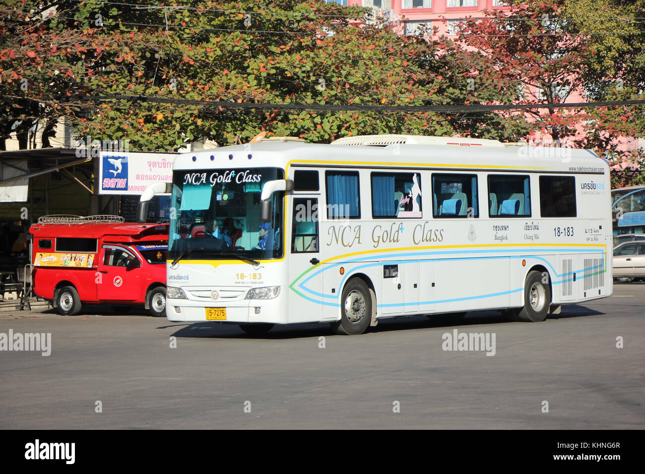 CHIANGMAI, THAILAND -JANUARY 23 2016: Mercedes benz bus of Nakhonchai ...