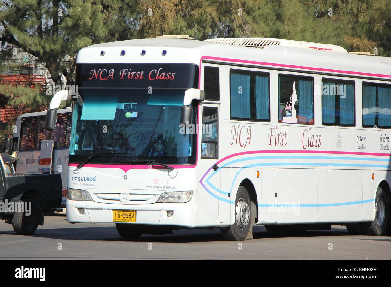 CHIANGMAI, THAILAND -JANUARY 23 2016: Mercedes benz bus of Nakhonchai ...