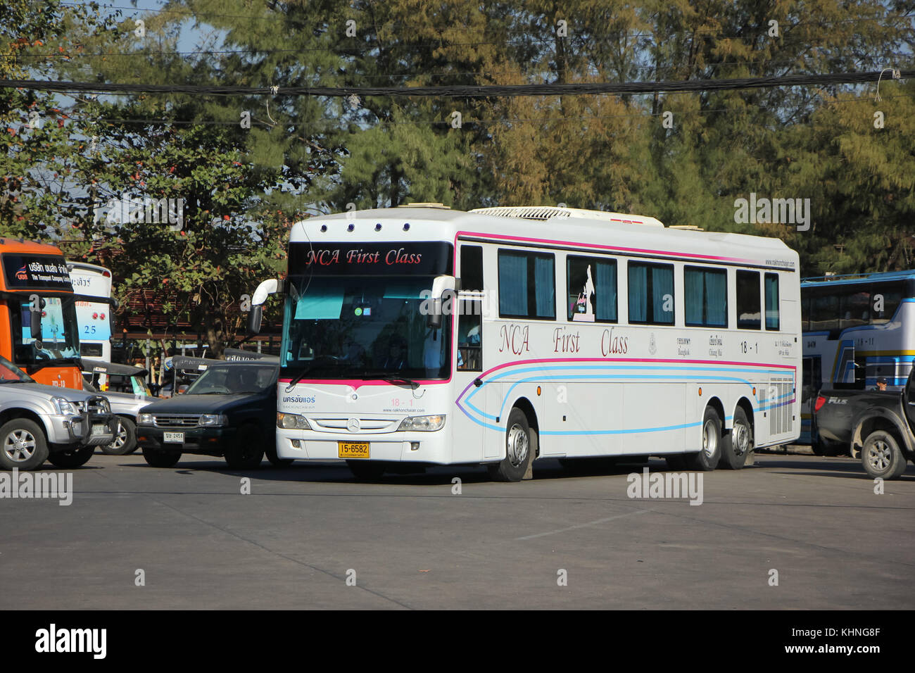 CHIANGMAI, THAILAND -JANUARY 23 2016: Mercedes benz bus of Nakhonchai ...