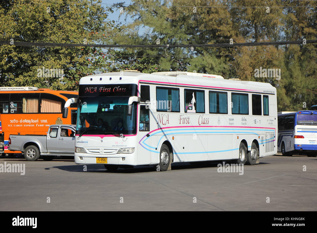 CHIANGMAI, THAILAND -JANUARY 23 2016: Mercedes benz bus of Nakhonchai ...