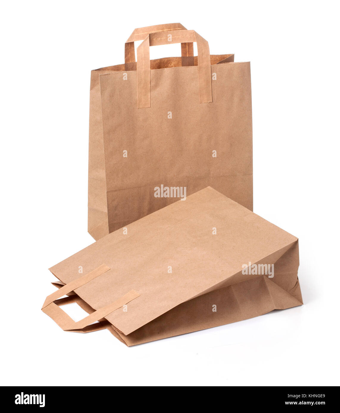 disposable paper bags isolated on white. with clipping path Stock Photo ...