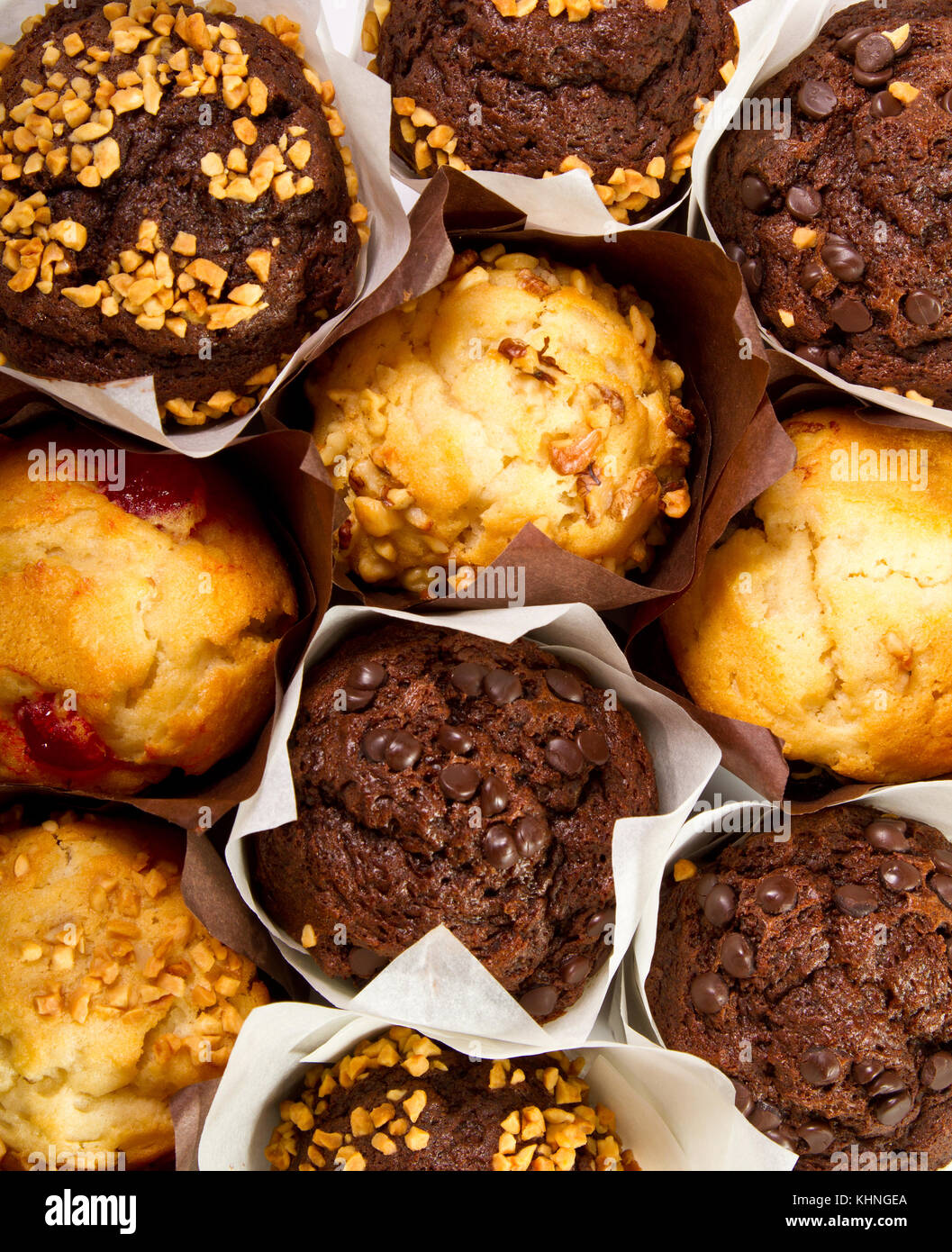 Different types of muffins shot from above Stock Photo - Alamy