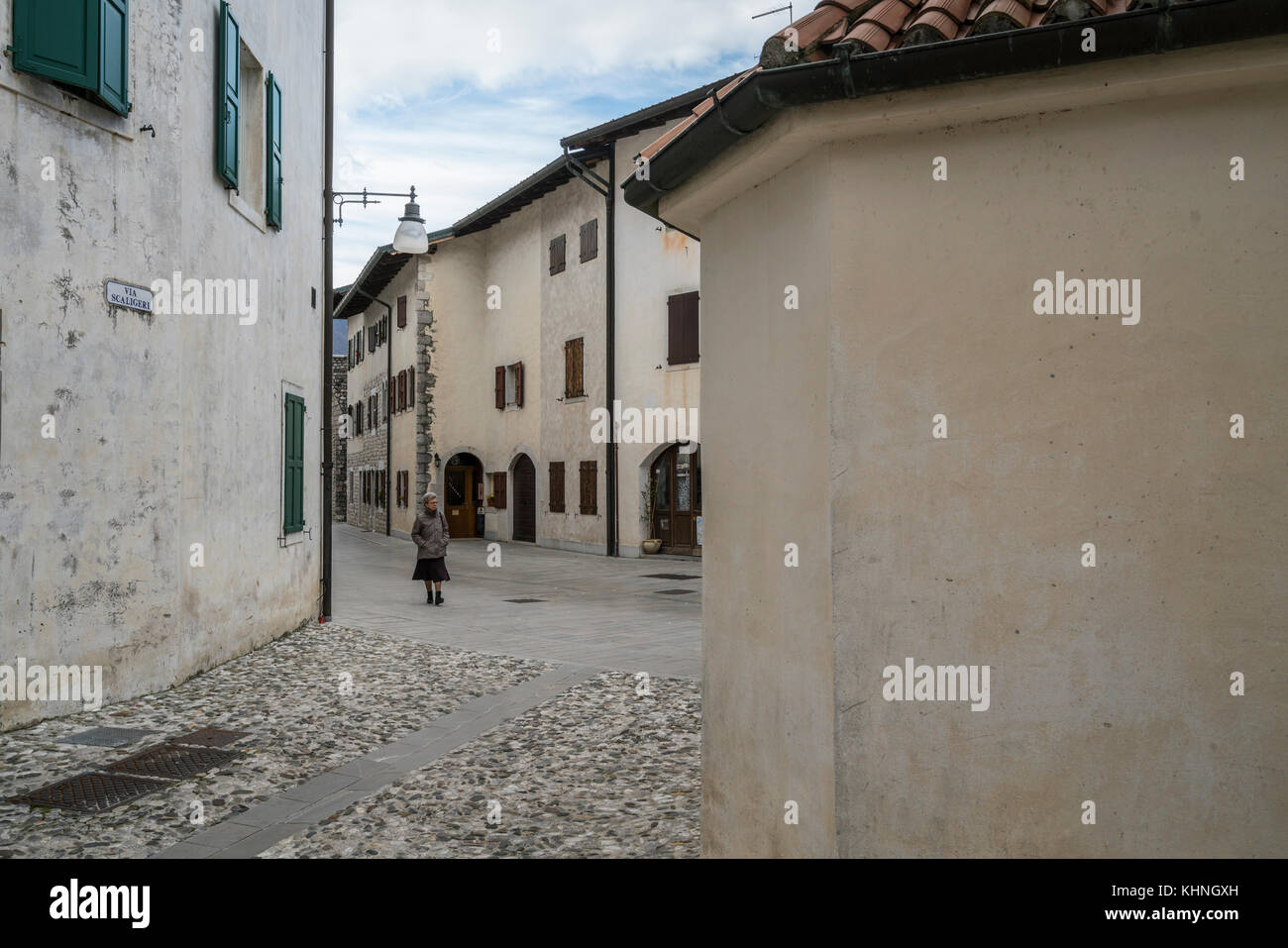View of the streets of the old town in Venzone, Friuli, Italy Stock ...