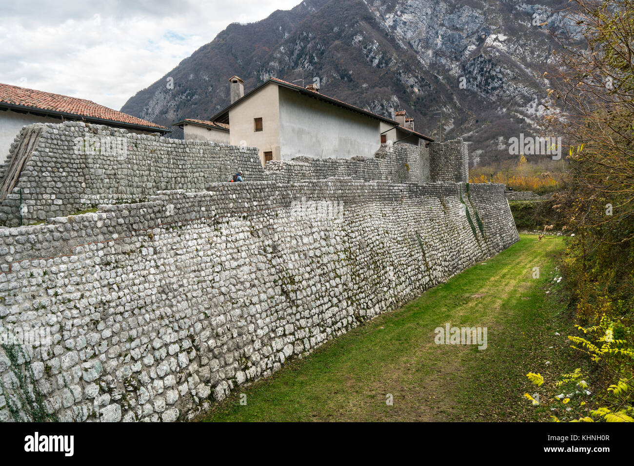 A panoramic view of the Ancient City Wall of Venzone, Friuli, Italy ...