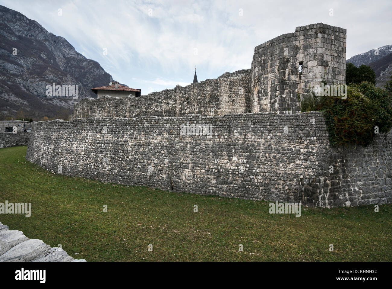 A panoramic view of the Ancient City Wall of Venzone, Friuli, Italy ...