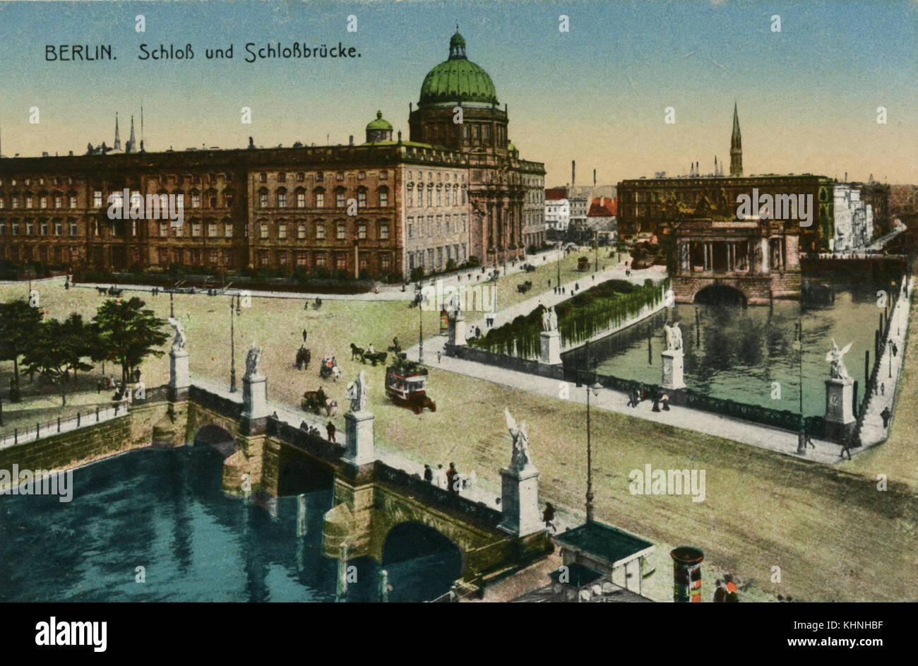 Berlin: Palace and Bridge, postcard, unused, ca. 1910 (Berlin: Schloss ...