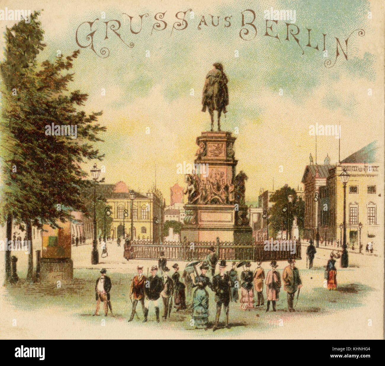 Statue of Frederick the Great in Berlin, 'Greetings from Berlin ...