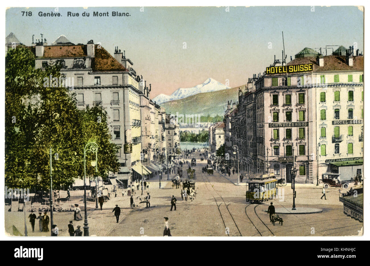 Geneva: Rue du Mont Blanc with views of Mont Blanc (Genf: Rue du Mont ... Geneva: Rue du Mont Blanc with views of Mont Blanc (Genf: Rue du Mont ...