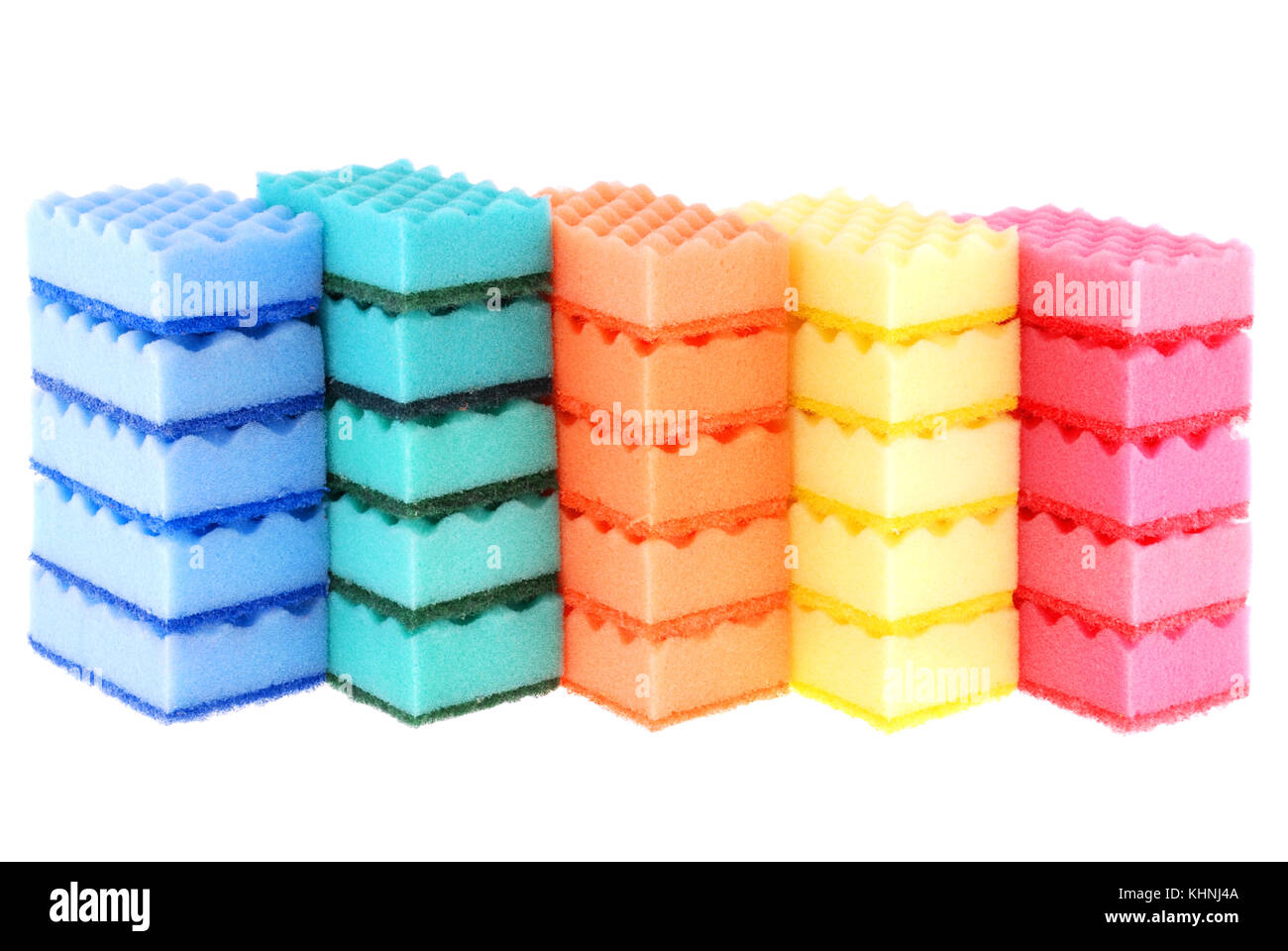 Colored sponges isolated on white background Stock Photo - Alamy