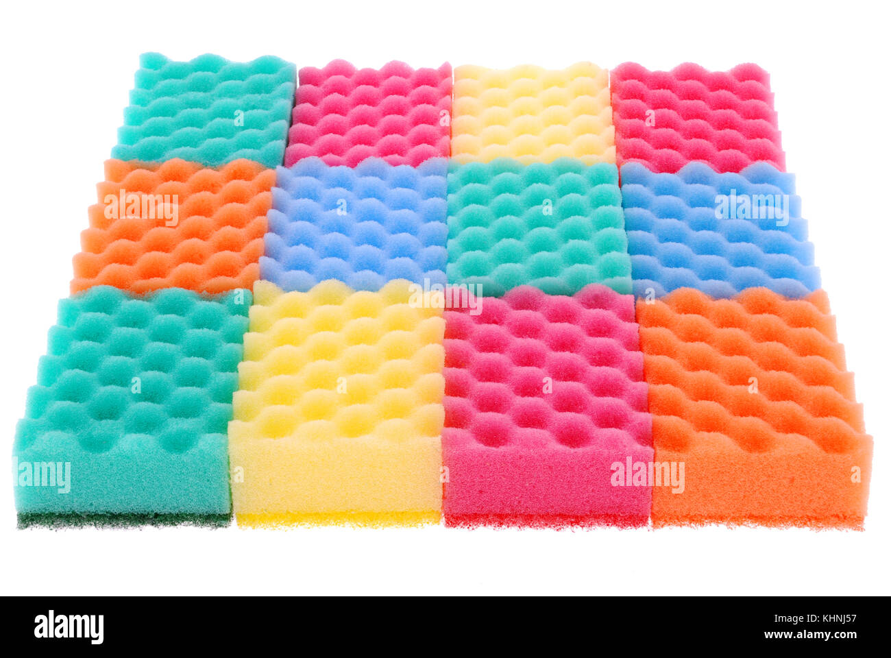 Colored sponges isolated on white background Stock Photo - Alamy