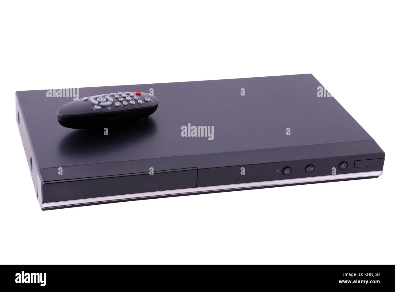 Remote control lays on Generic DVD Player Stock Photo - Alamy