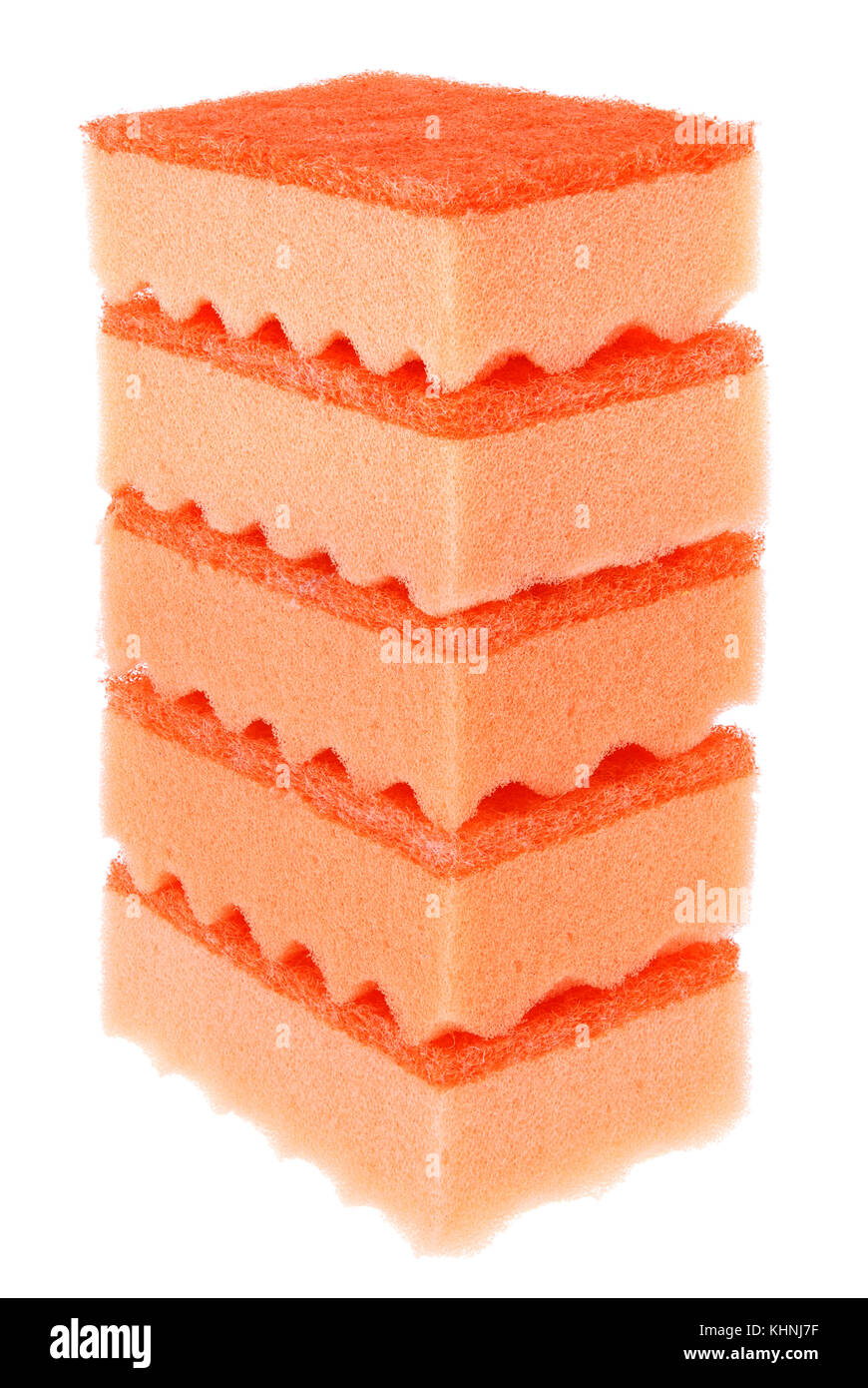 Five orange sponges isolated on white background Stock Photo - Alamy