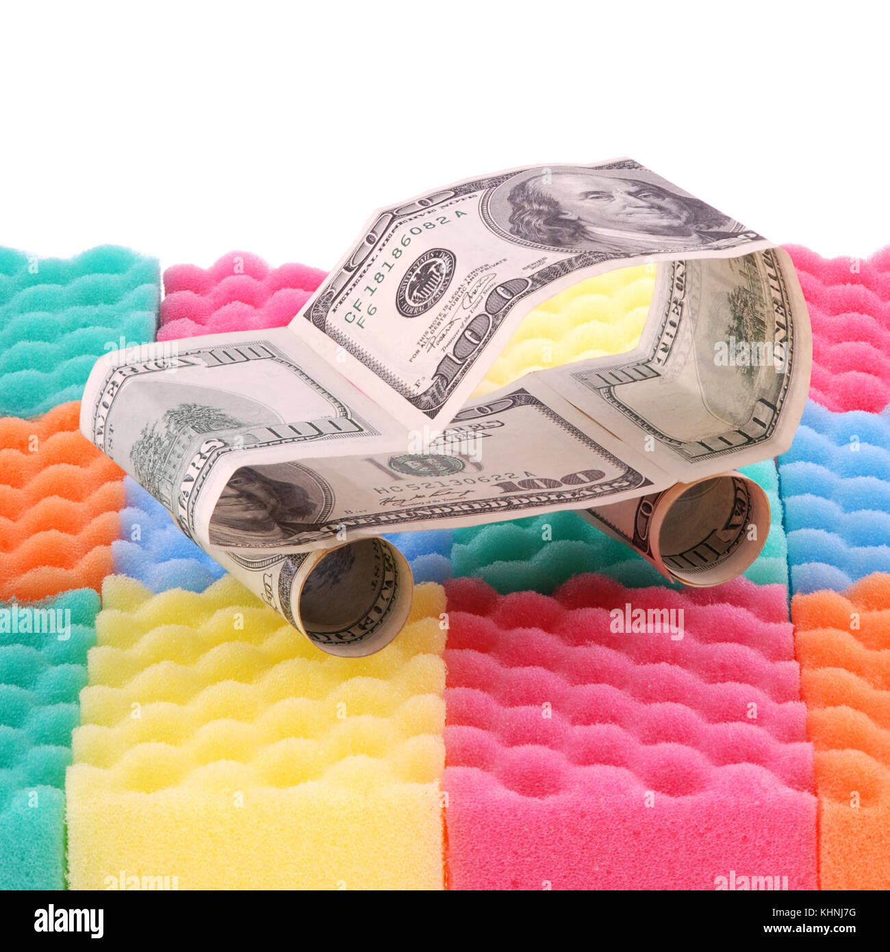 Conceptual image car wash costs money Stock Photo - Alamy