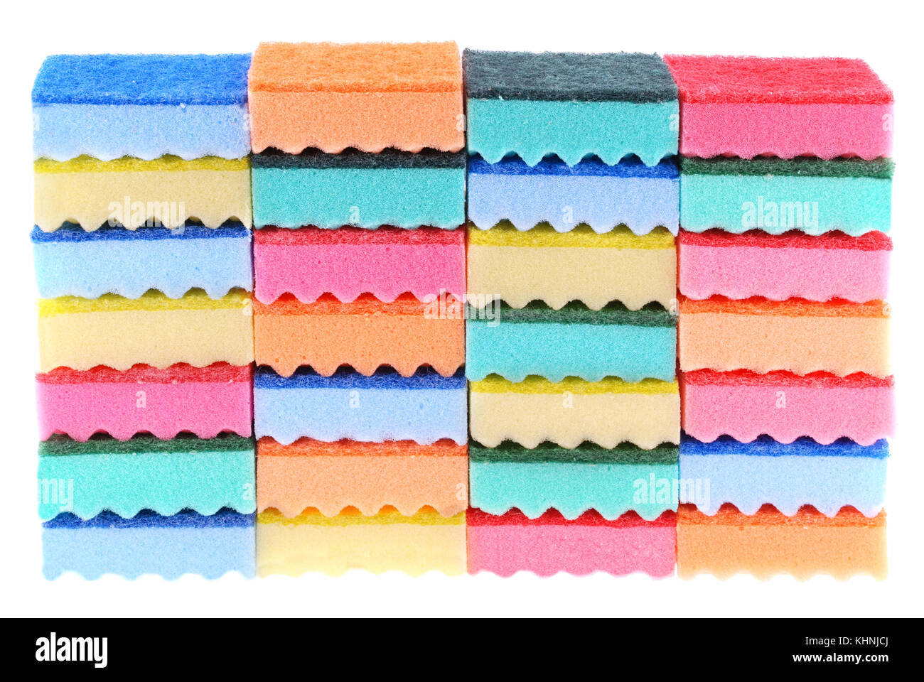 Colored sponges isolated on white background Stock Photo - Alamy