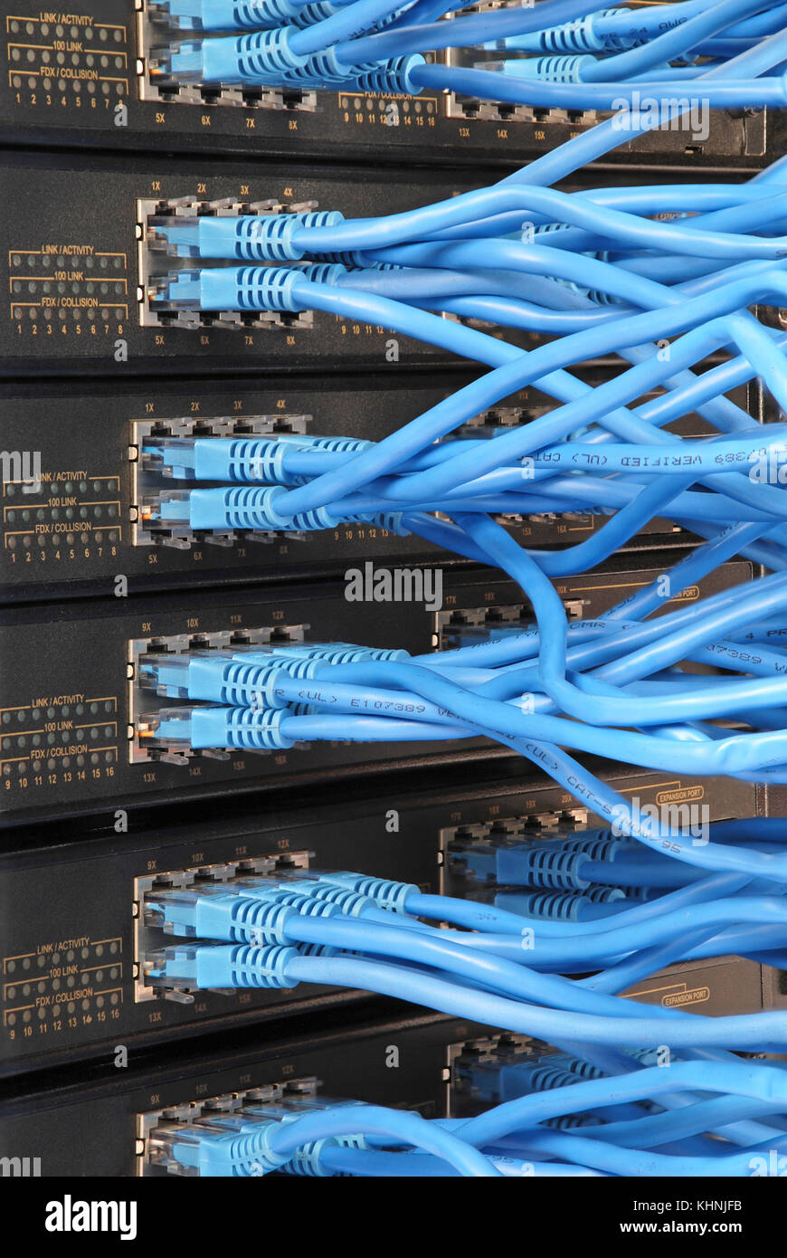 network hub and patch cables Stock Photo - Alamy