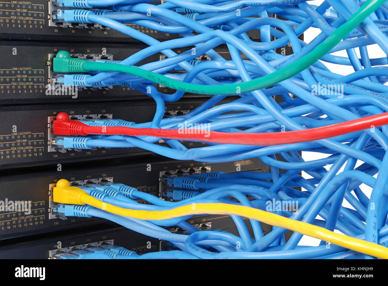 network hub and patch cables Stock Photo - Alamy