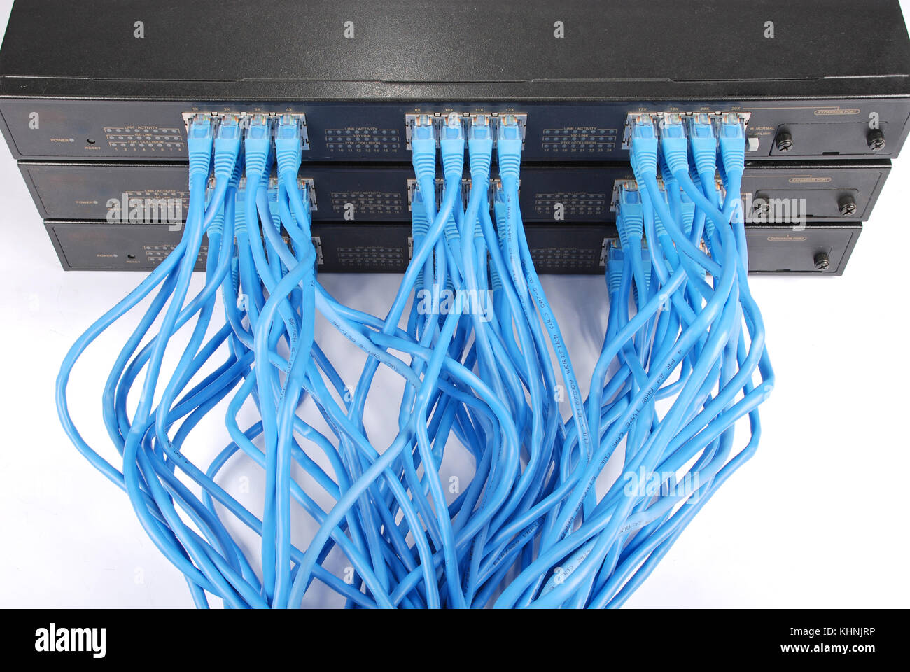 network hub and patch cables Stock Photo - Alamy