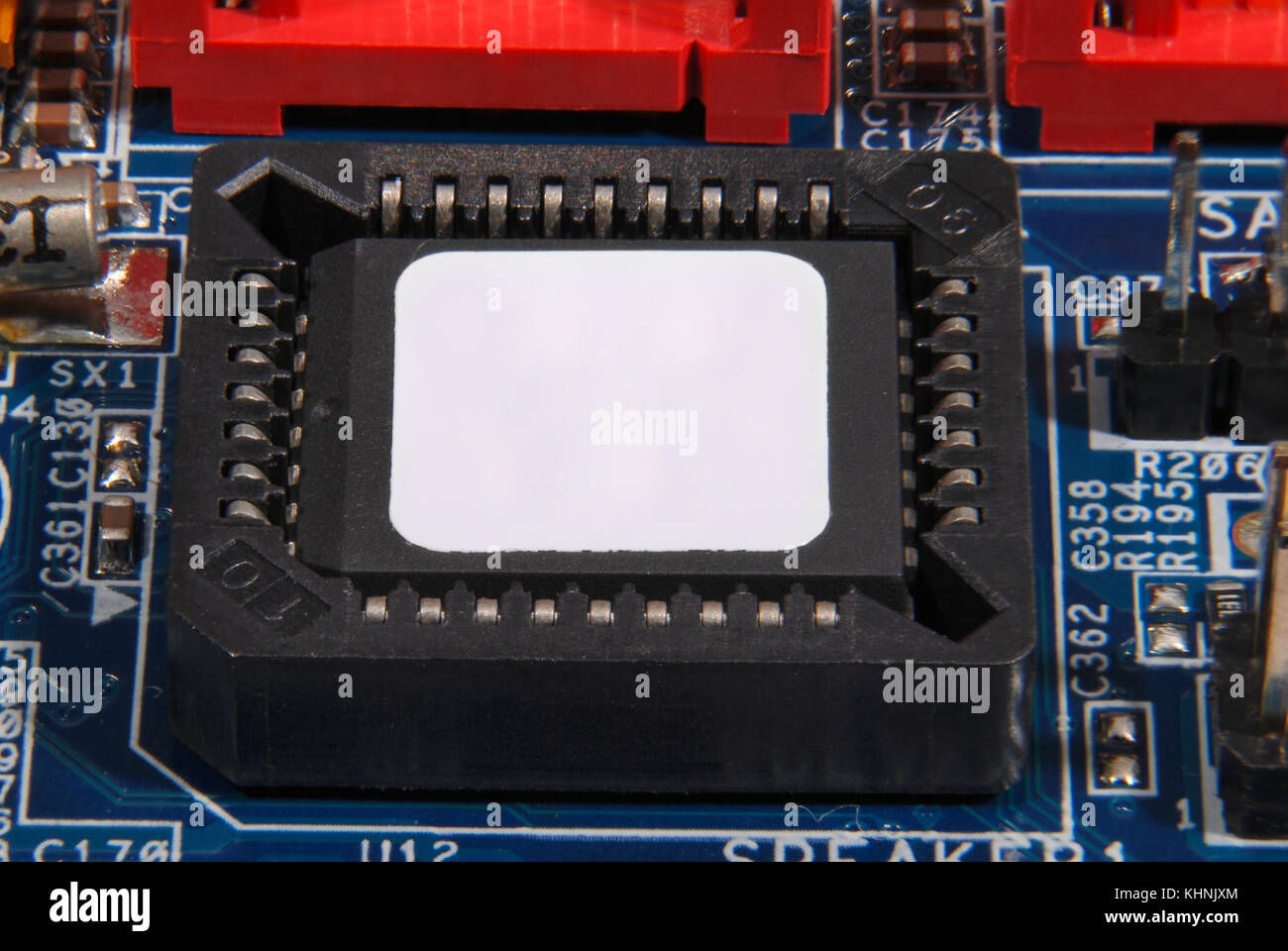 close-up of a blue computer circuit Stock Photo - Alamy