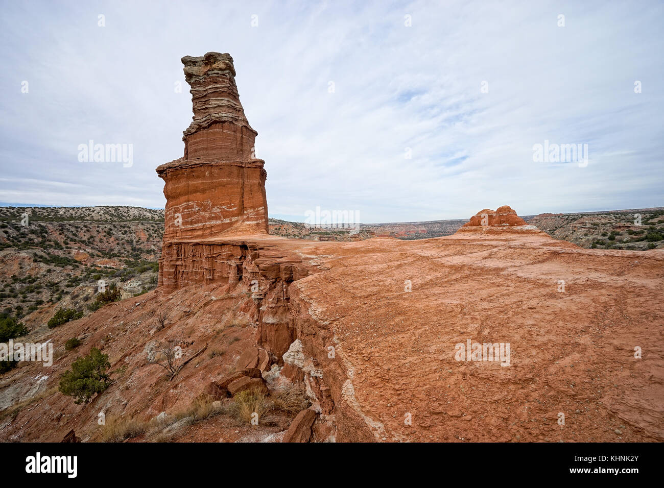 the lighthouse geologycal formation at palo duro canyon texas usa Stock ...