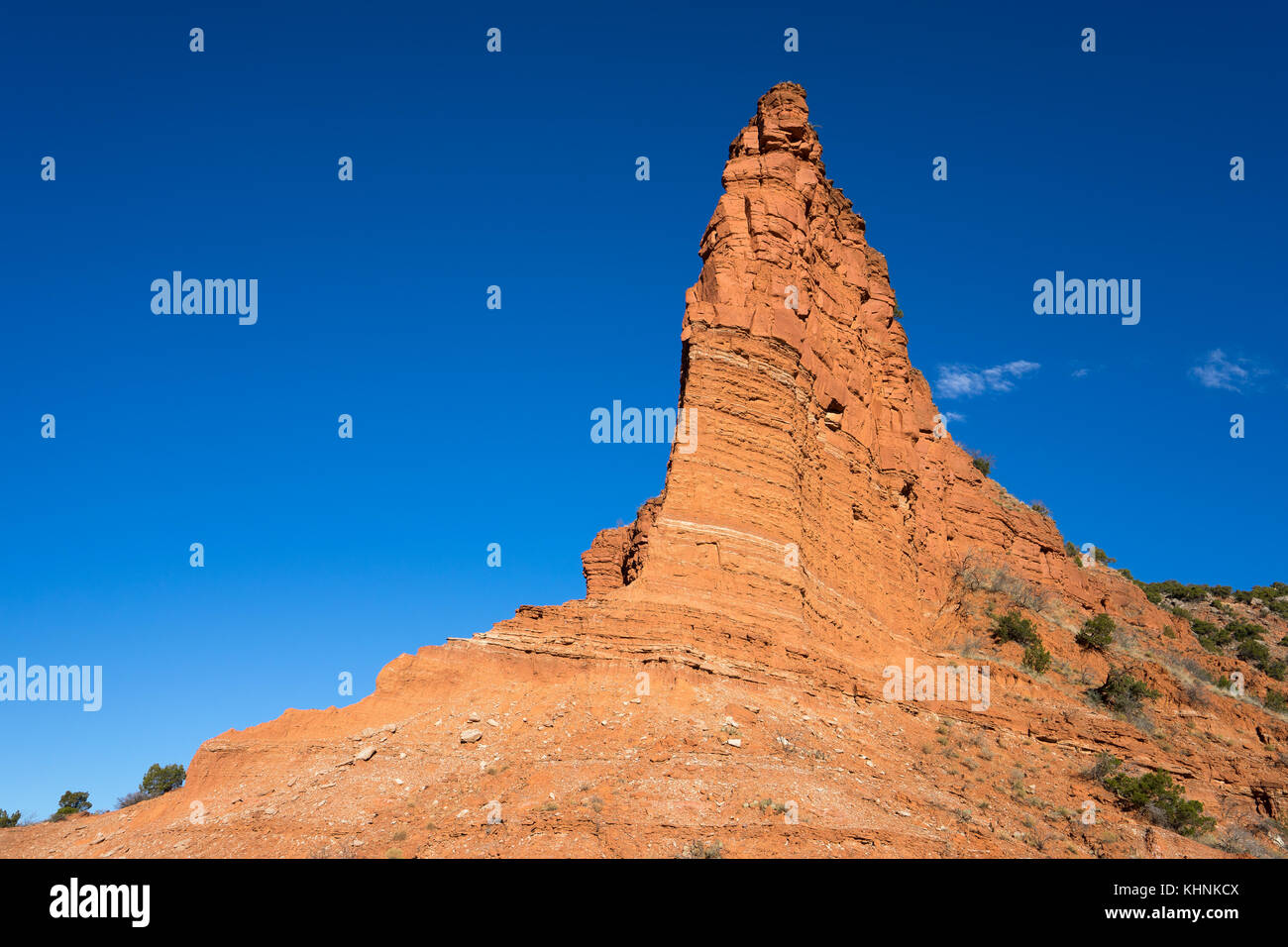 red rock peak formed by erosion in caprock canyon texas Stock Photo - Alamy