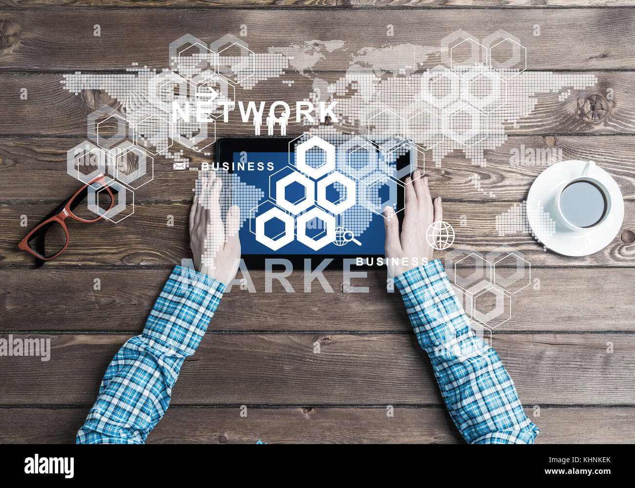 Concept of social communication and networking with media user ...