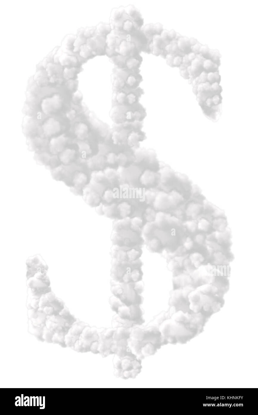 Clouds in the shape of Dollar sign on white backgroung Stock Photo - Alamy