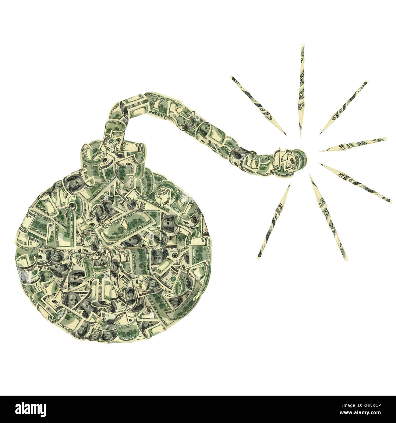 Financial Problems - Dollar Bomb. On white background Stock Photo - Alamy