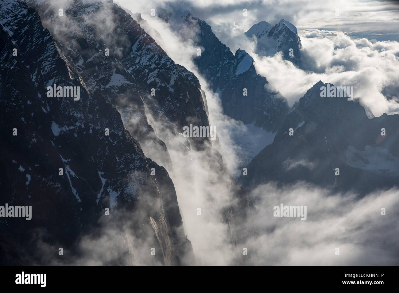 Moose's Tooth and Broken Tooth in Alaska Range, Denali National Park ...