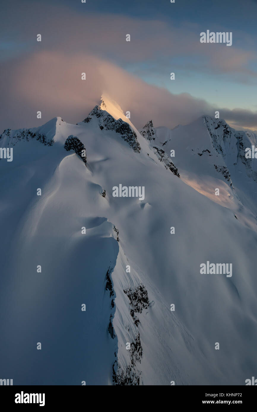 Surreal Aerial Landscape View of mountains around Tantalus Range near ...