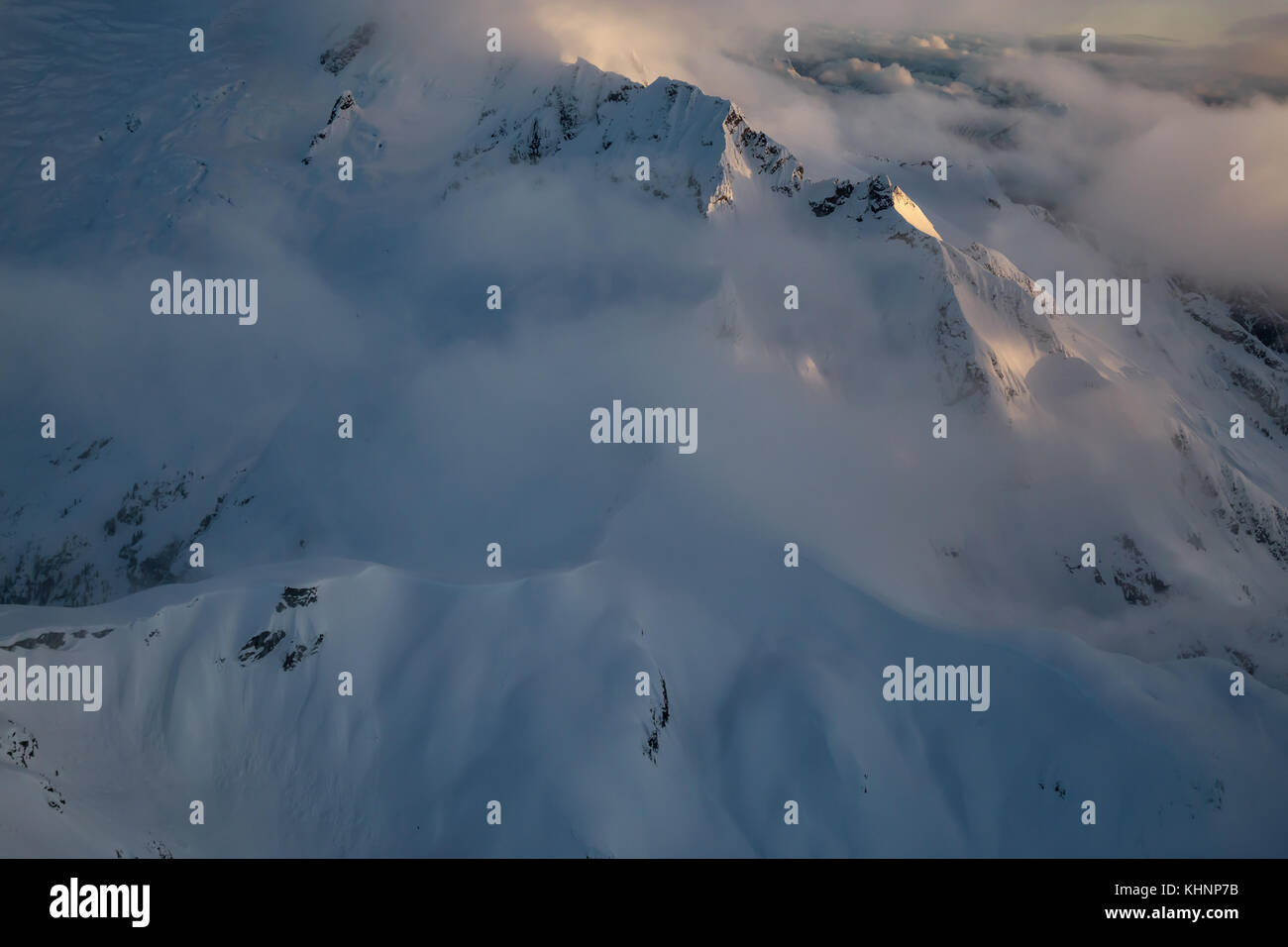 Surreal Aerial Landscape View of mountains around Tantalus Range near ...