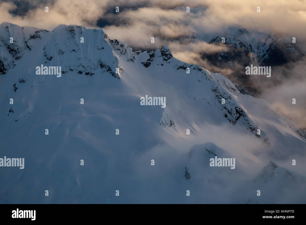 Surreal Aerial Landscape View of mountains around Tantalus Range near ...