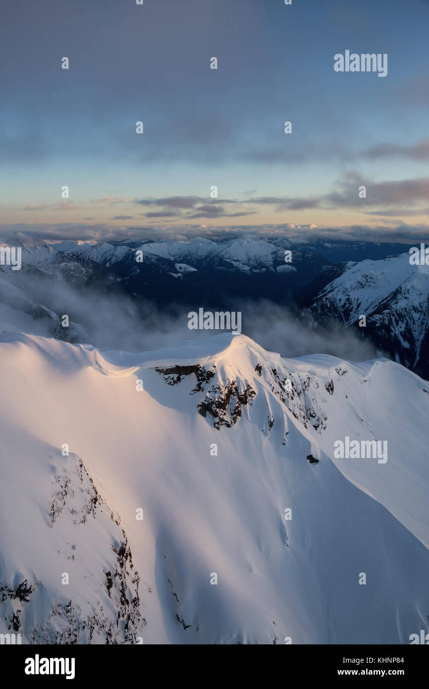 Surreal Aerial Landscape View of mountains around Tantalus Range near ...
