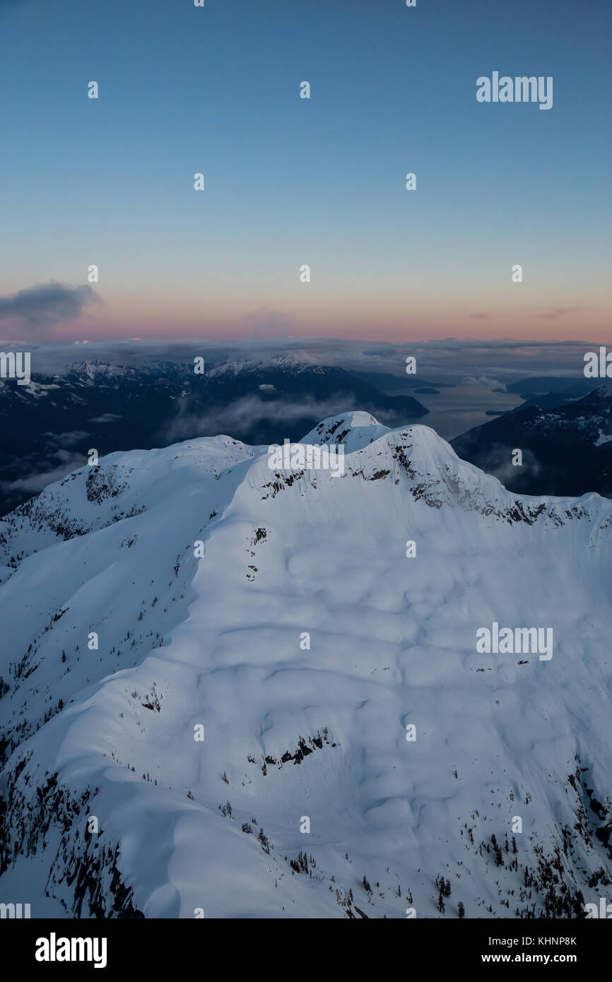 Surreal Aerial Landscape View of mountains around Tantalus Range near ...