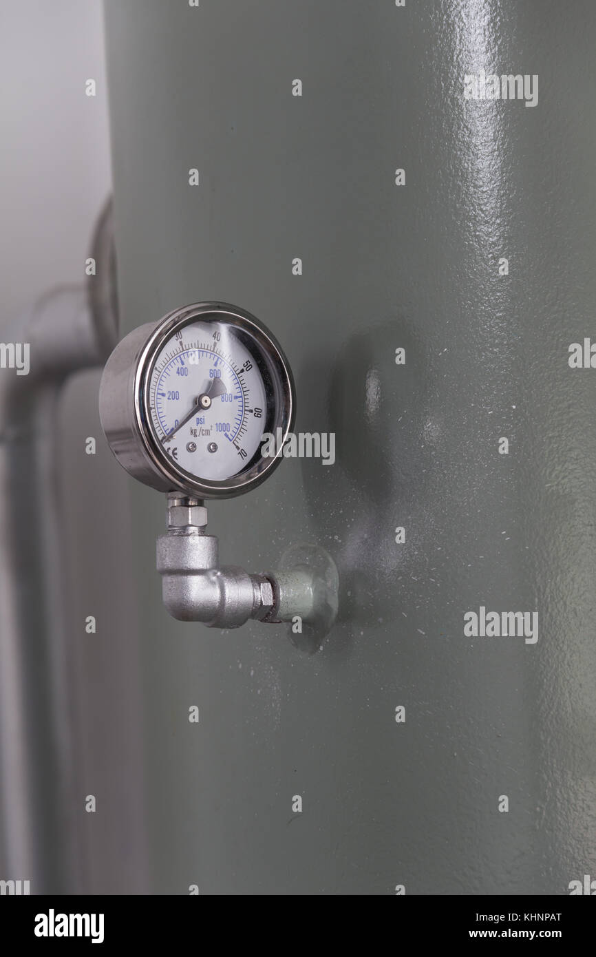 Closeup of a high pressure manometer, measuring natural gas pressure ...