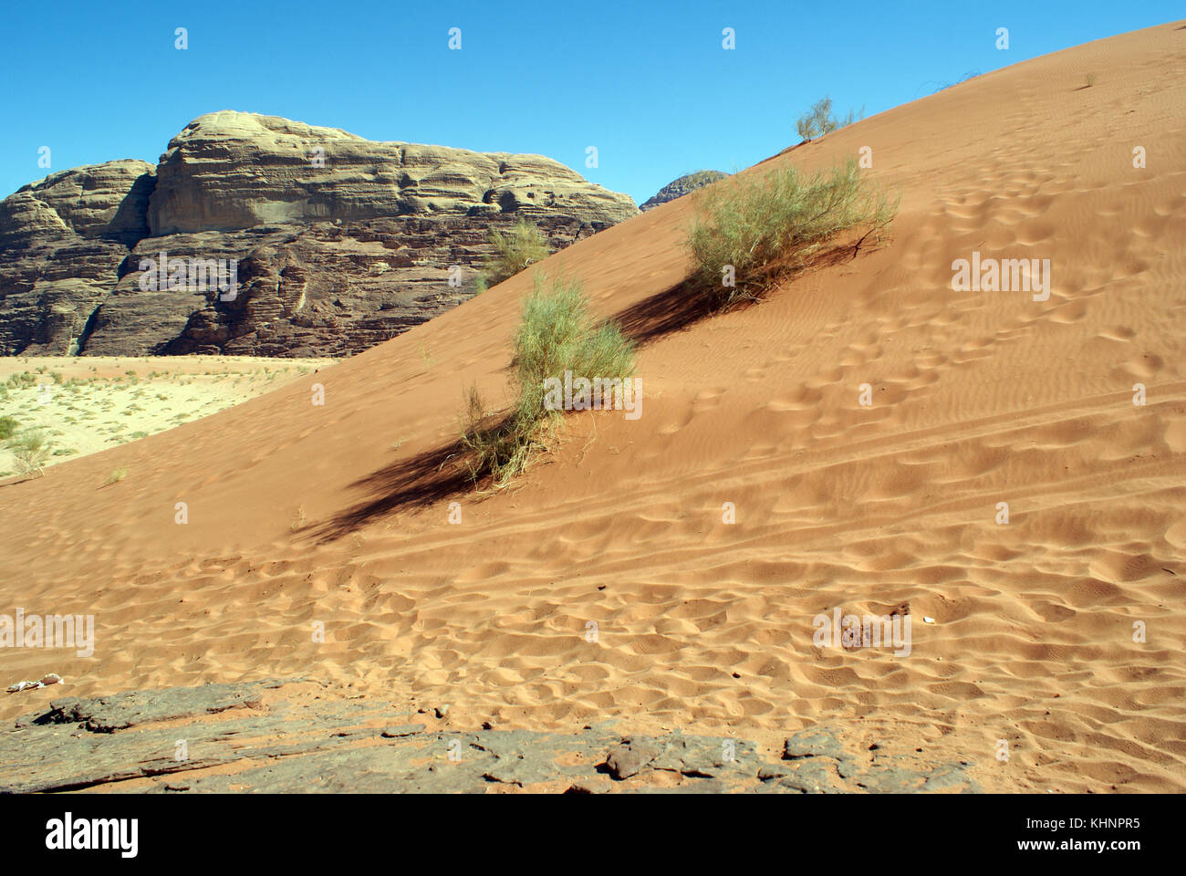 Big barhan with red sand in Wadi Rum, Jordan Stock Photo - Alamy