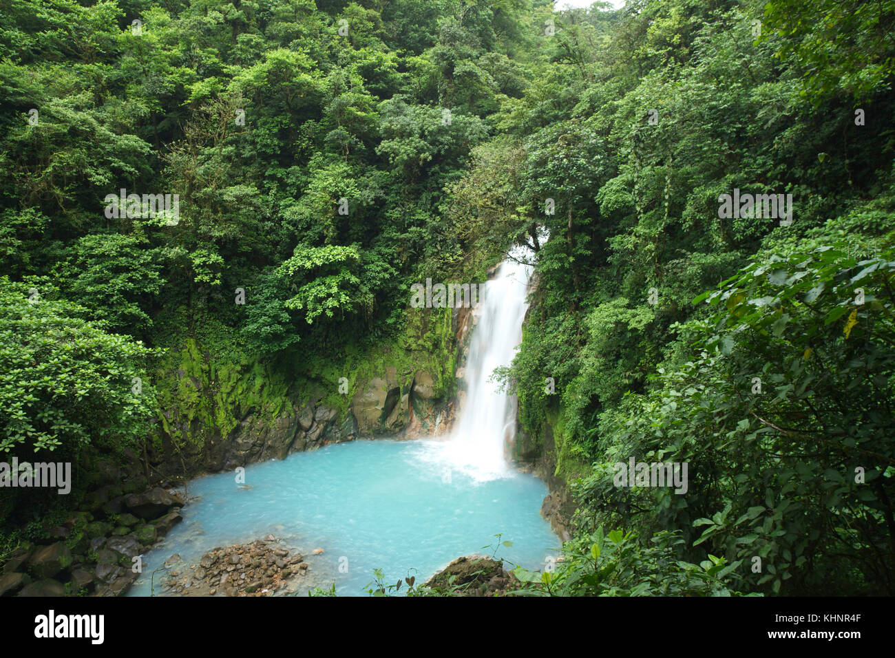 Waterfall in the cloud forest Celeste River, Tenorio Volcano National ...