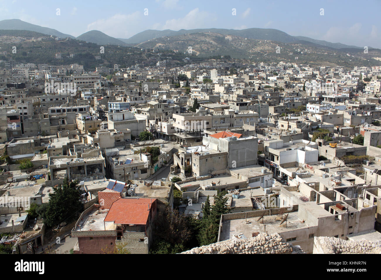 View from the castle to the town Masyaf Stock Photo - Alamy